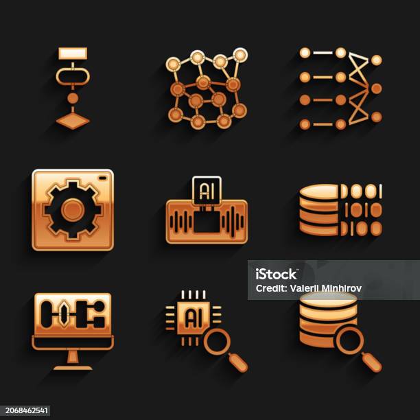 Set Artificial Intelligence Ai Processor Cpu Server Binary Code Algorithm Computer Api Interface