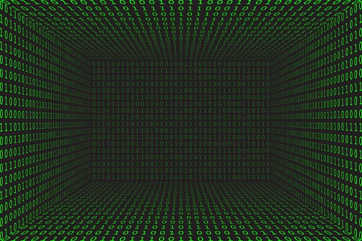 Program Datum 3d Background Green Programming Binary Coding Matrix Hacker Vector Stock