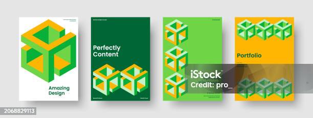 Desain Sampul Buku Geometris Template Poster Abstrak Tata Letak Brosur