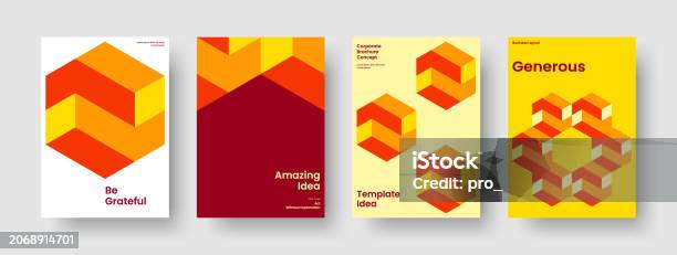 Tata Letak Latar Belakang Kreatif Template Brosur Geometris Desain
