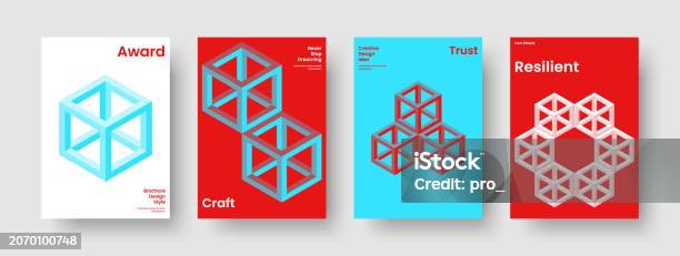Tata Letak Laporan Kreatif Desain Brosur Geometris Template Poster
