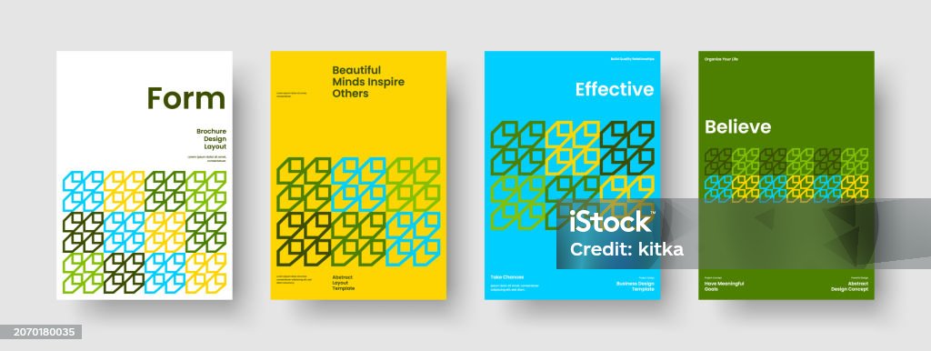 Template Poster Geometris Tata Letak Brosur Modern Desain Sampul Buku