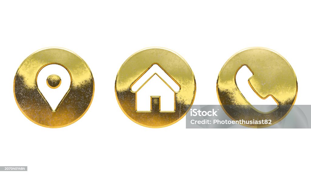 Set Of Golden Web Corporate Business Card Icons On White Background ... Set Of Golden Web Corporate Business Card Icons On White Background ...