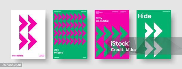 Desain Sampul Buku Geometris Template Poster Modern Tata Letak Brosur