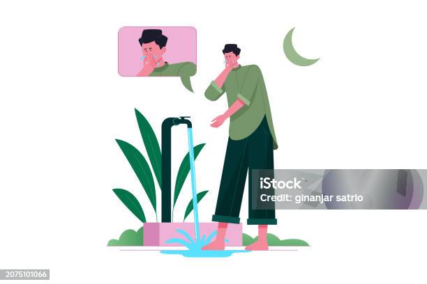 Muslim People Performing Wudu Vector Illustration Stock Illustration ... Muslim People Performing Wudu Vector Illustration Stock Illustration ...