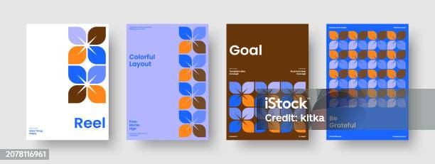 Tata Letak Poster Kreatif Desain Laporan Abstrak Template Presentasi