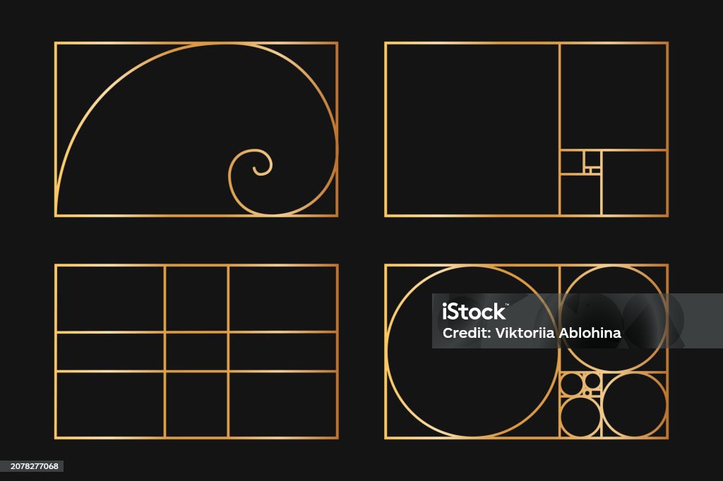 Collection Of Golden Ratio Templates Logarithmic Spiral Fibonacci