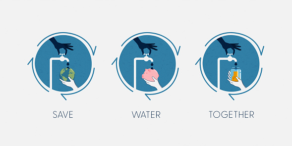 Save Water Concept Hand Holding With Drop Of Water Sustainable Ecology