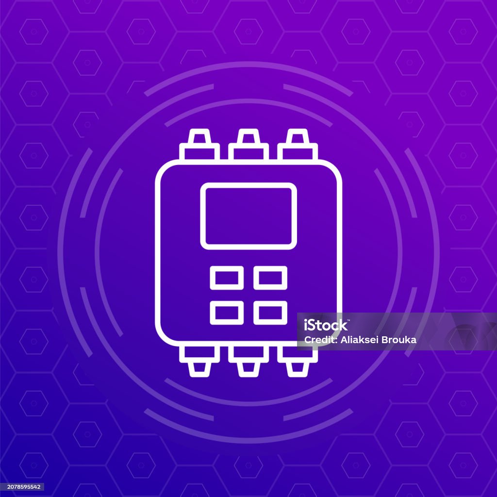 Plc Icon Programmable Logic Controller Line Vector Stock Illustration Download Image Now Istock