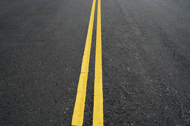 Free Stock Photo of Close-up of double yellow lines on an asphalt road ...