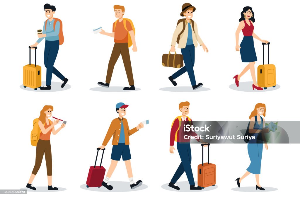 Set Koleksi Karakter Turis Dengan Ransel Tas Dan Koper Pengembara ... Set Koleksi Karakter Turis Dengan Ransel Tas Dan Koper Pengembara ...