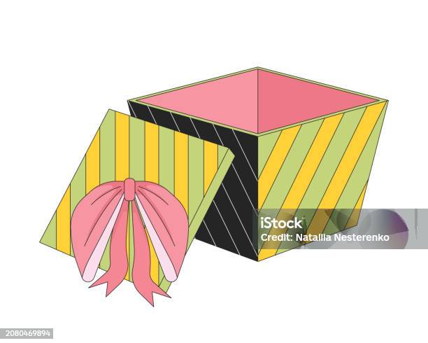 T Box Open 2d Linear Cartoon Object Stock Illustration Download