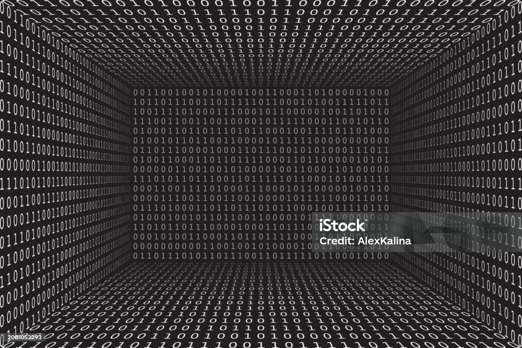 Program Datum 3d Background Programming Binary Coding Matrix Hacker Vector Stock Illustration