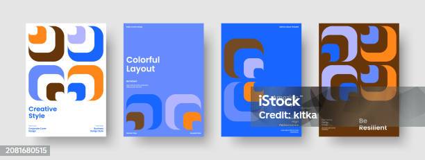 Template Flyer Abstrak Tata Letak Poster Geometris Desain Presentasi