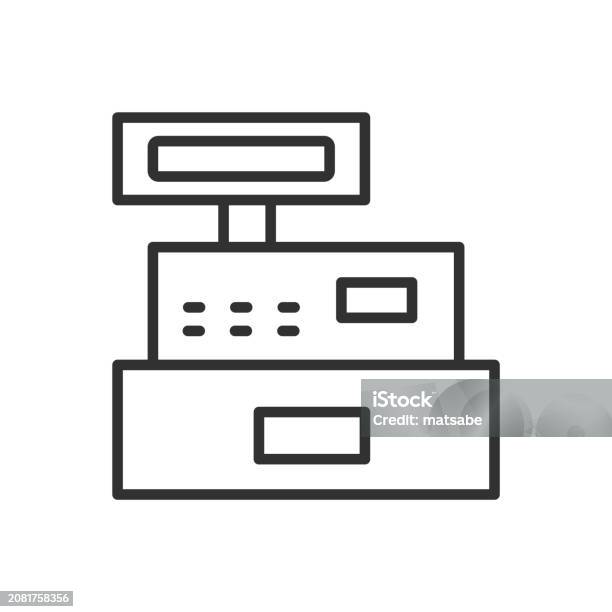 Cash Register Linear Icon Line With Editable Stroke Stock Illustration ... Cash Register Linear Icon Line With Editable Stroke Stock Illustration ...