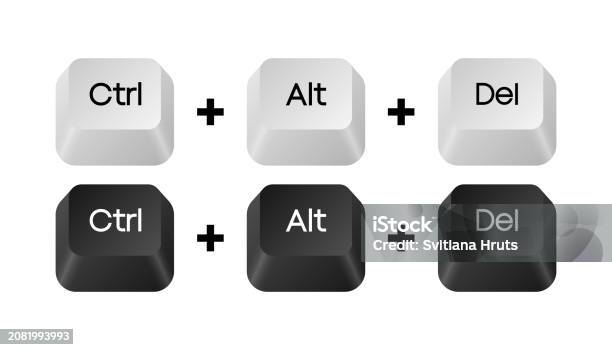 Computer Key Combinations Set Of Key Combinations Command Set Icons Computer Keyboard Button Set