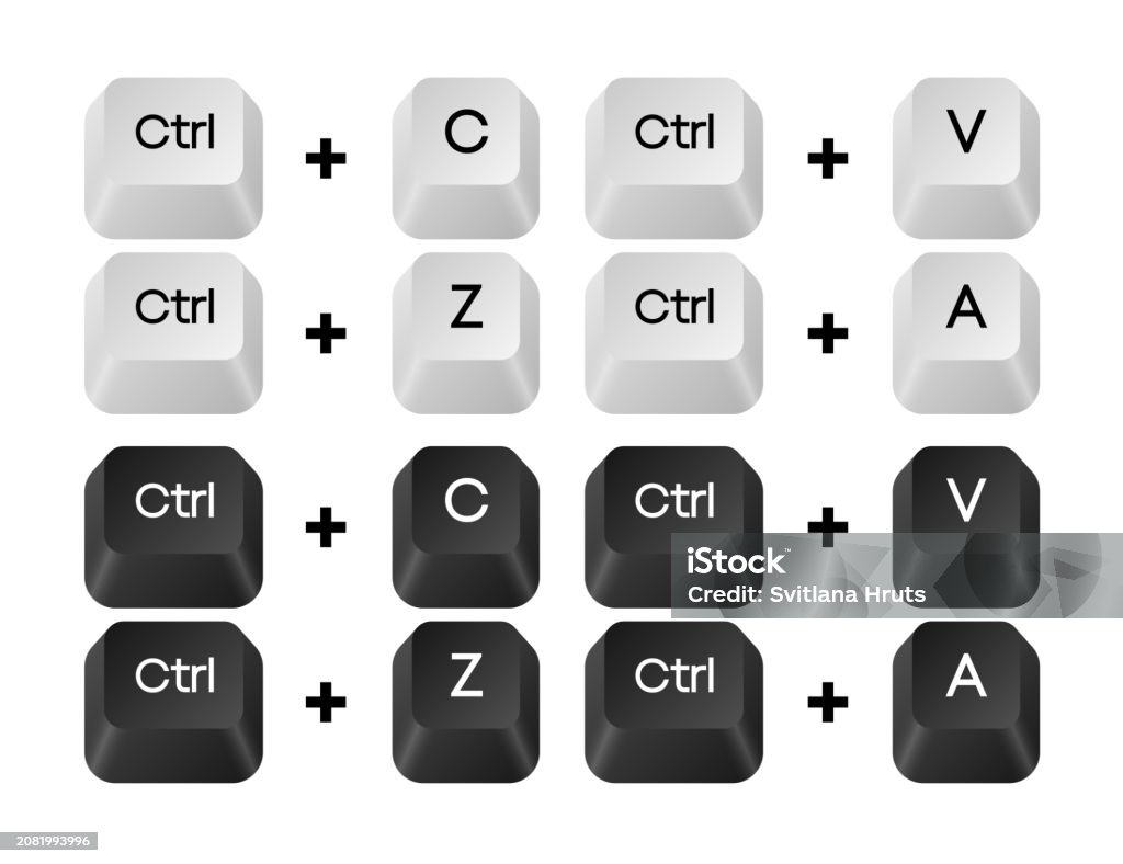 Computer Key Combinations Set Of Key Combinations Command Set Icons Computer Keyboard Button Set