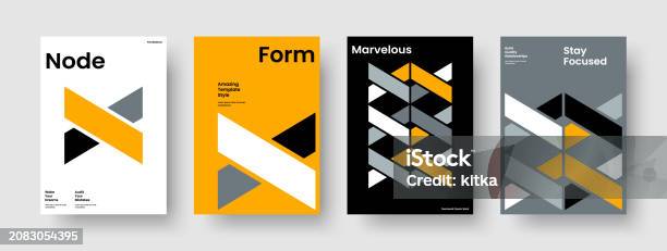 Desain Brosur Modern Tata Letak Poster Geometris Template Latar