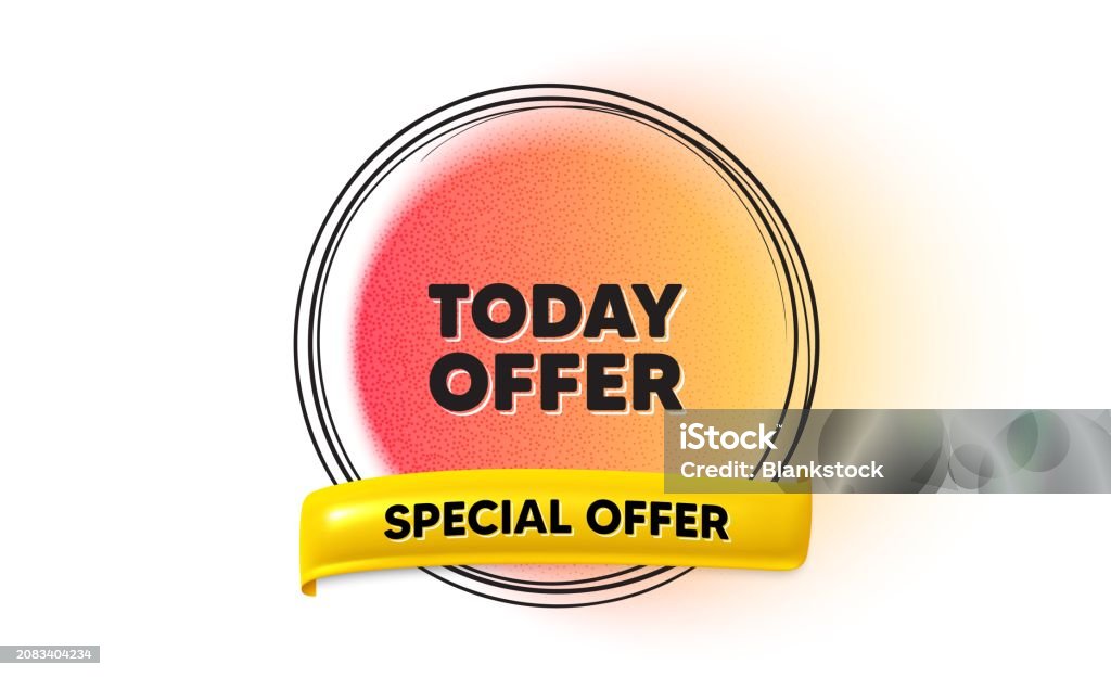 Today Offer Symbol Special Sale Price Sign Hand Drawn Round Frame