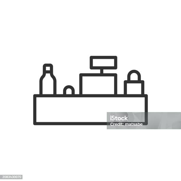 Store Cash Register Linear Icon Merchandise Cash Register And Bag Line ... Store Cash Register Linear Icon Merchandise Cash Register And Bag Line ...