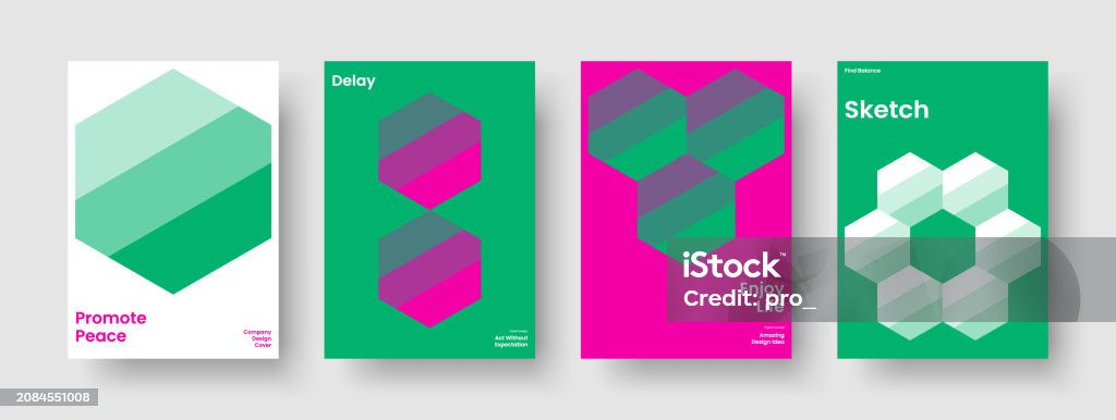 Template Brosur Geometris Desain Poster Modern Tata Letak Sampul Buku