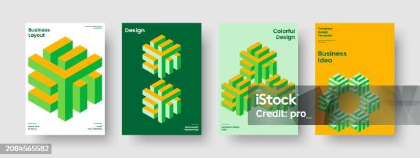 Tata Letak Flyer Abstrak Desain Banner Geometris Template Sampul Buku
