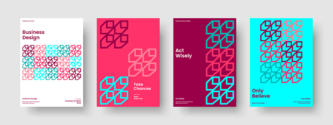 Tata Letak Latar Belakang Kreatif Template Sampul Buku Geometris Desain