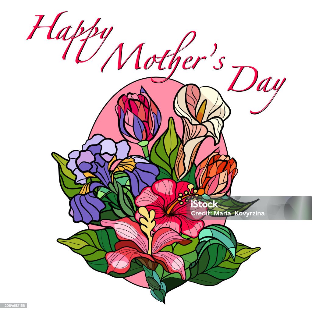 Bouquet Of Stained Glass Flowers Vector Design Stock Illustration ... Bouquet Of Stained Glass Flowers Vector Design Stock Illustration ...