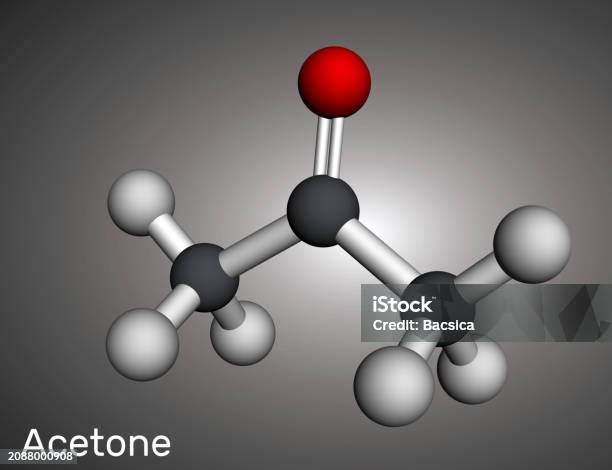Acetone Ketone Molecule It Is Organic Solvent Molecular Model 3d
