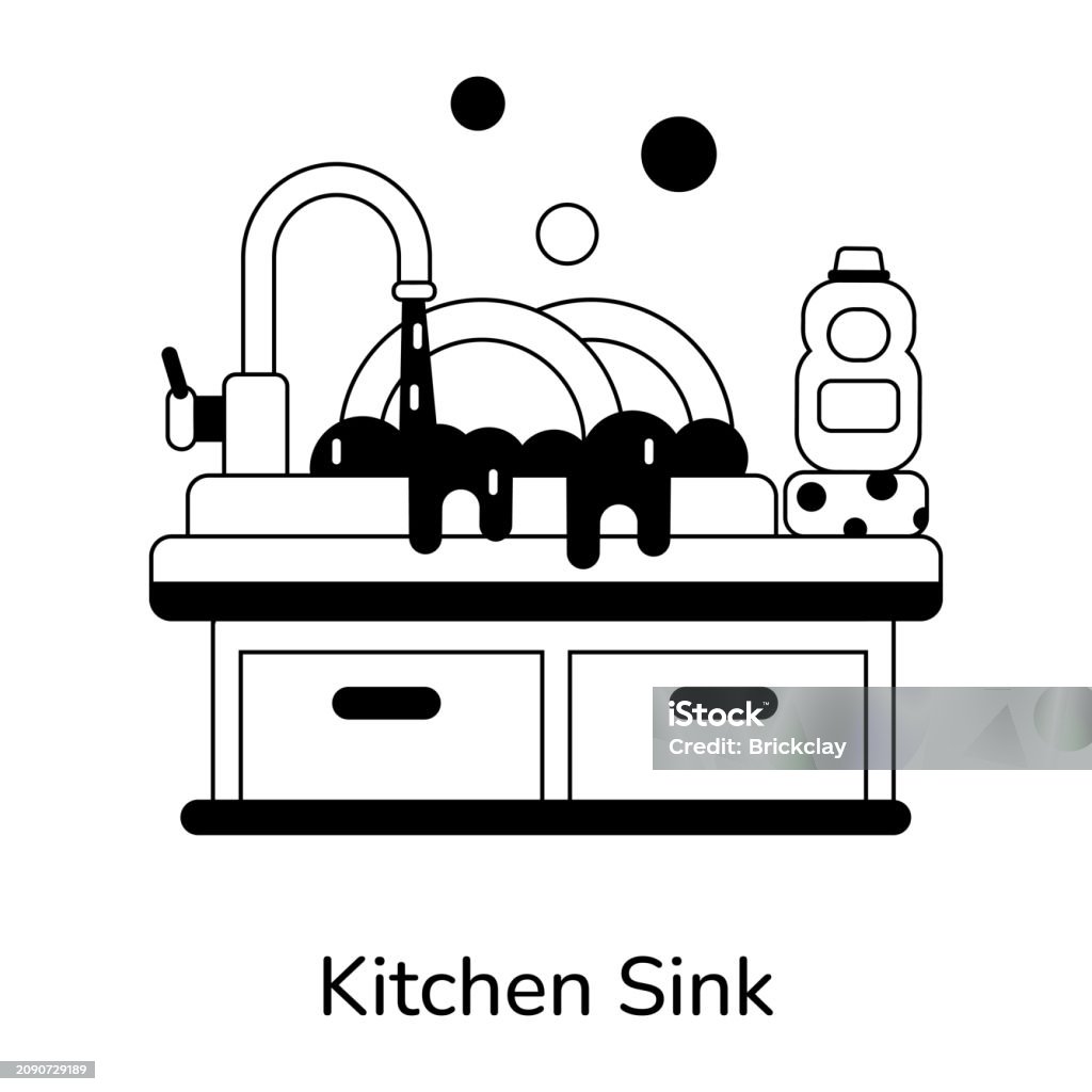 Kitchen Sink Stock Illustration Download Image Now Cleaning Faucet