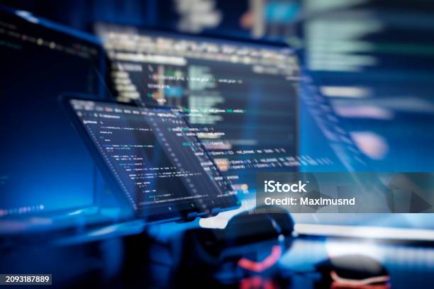 Professional Development Programmer Working Background Coding Technologies Working In Software