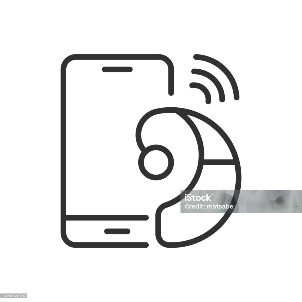 Hearing Aid Control From A Smartphone Linear Icon Line With Editable ... Hearing Aid Control From A Smartphone Linear Icon Line With Editable ...