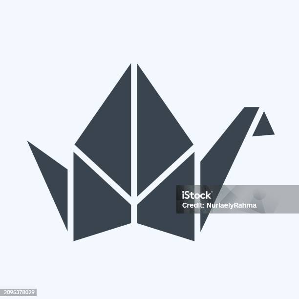 Icône Origami Lié Au Symbole Du Japon Style De Glyphe Illustration De