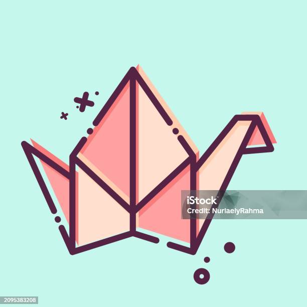 Icône Origami Lié Au Symbole Du Japon Le Style Mbe Illustration De