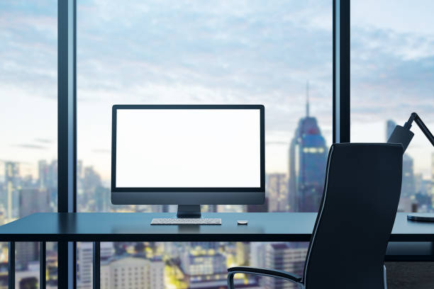 Free Stock Photo of Modern workstation with city background | Download ...