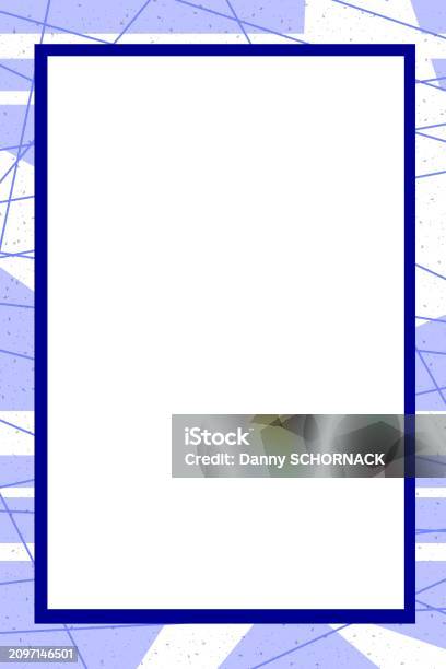 Colorful Light Blue Abstract Border Frame Template Stock Illustration