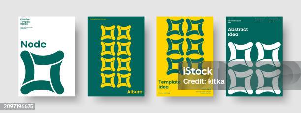 Template Poster Kreatif Desain Laporan Modern Tata Letak Brosur
