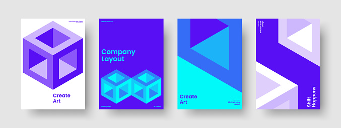 Template Banner Geometris Tata Letak Flyer Abstrak Desain Sampul Buku