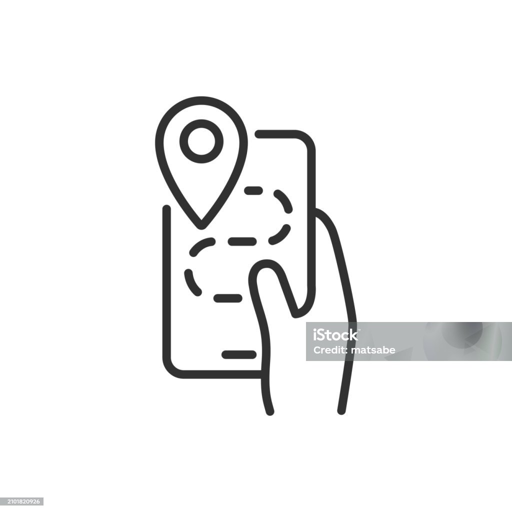View Path And Navigation On Smartphone Linear Icon Line With Editable ... View Path And Navigation On Smartphone Linear Icon Line With Editable ...