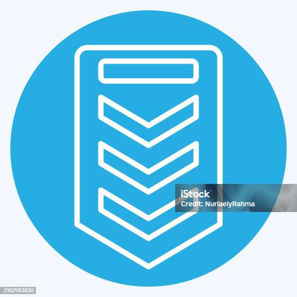 Sergent Icône Lié Au Symbole Militaire Et Militaire Style Yeux Bleus