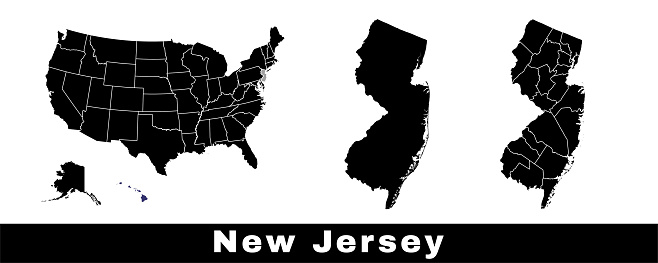 Ilustración de Mapa Del Estado De Nueva Jersey Estados Unidos Conjunto ... Ilustración de Mapa Del Estado De Nueva Jersey Estados Unidos Conjunto ...