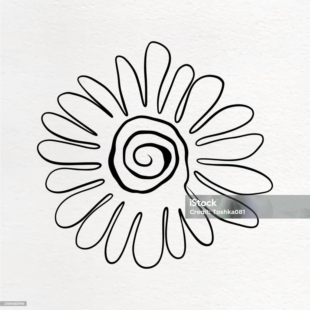 One Continuous Line Drawing Printable Decorative Poster Common Daisy