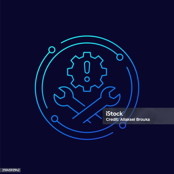 Fixing Errors Technical Problems Icon Linear Design Stock Illustration ... Fixing Errors Technical Problems Icon Linear Design Stock Illustration ...