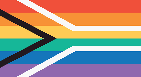 Lgbtq Rights Pride Flag Of South Africa Vector Ilustrasi Stok Unduh