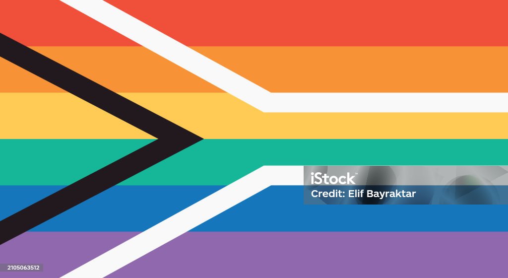 Lgbtq Rights Pride Flag Of South Africa Vector Stock Illustration