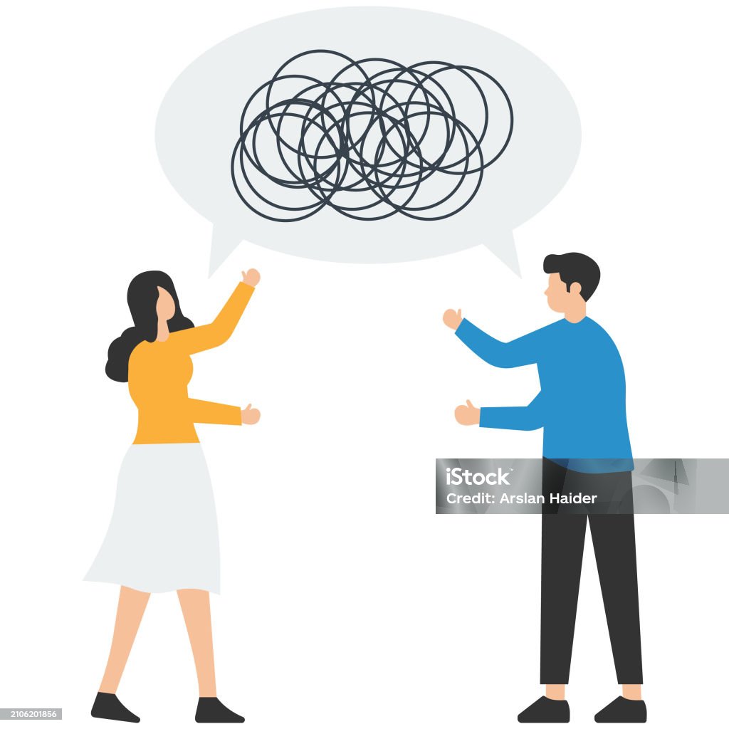 Bad Communication Misunderstanding Creates Confusion In Work Miscommunicate Unclear Messages And
