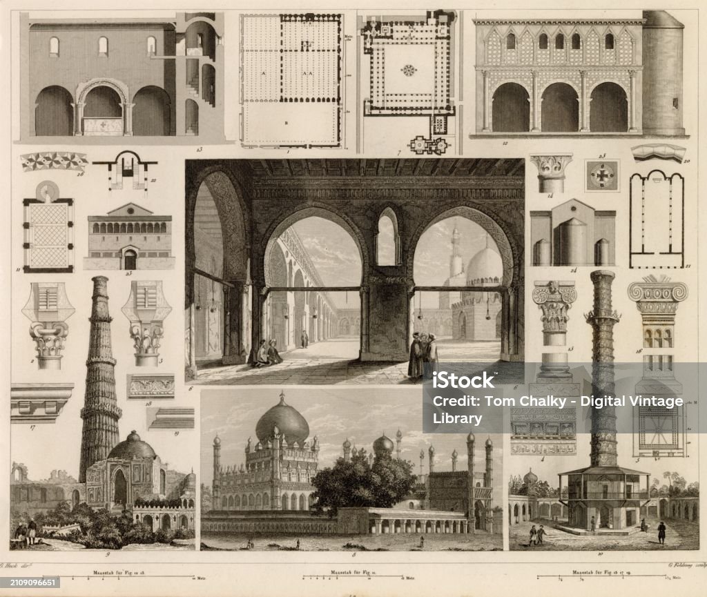 Antique Architecture Print Ancient Mausoleum Mosque Abbey 1851 Stock ... Antique Architecture Print Ancient Mausoleum Mosque Abbey 1851 Stock ...