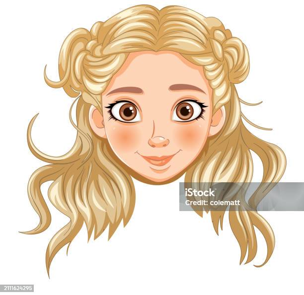 Illustration Of A Cheerful Young Blonde Girl Stock Illustration