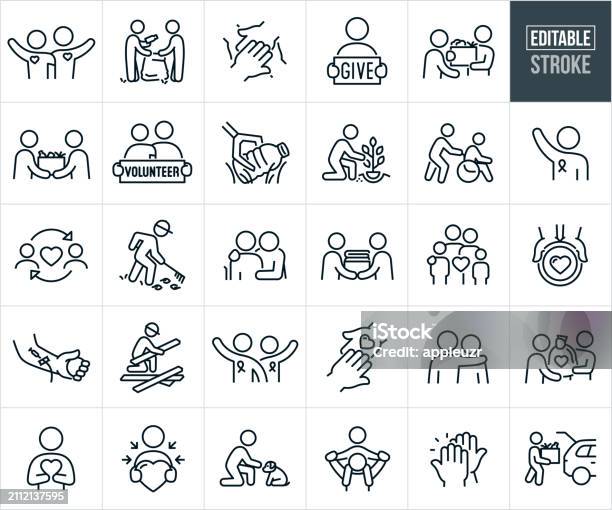 Relawan Dan Relawan Ikon Garis Tipis Stroke Editable Ilustrasi Stok ... Relawan Dan Relawan Ikon Garis Tipis Stroke Editable Ilustrasi Stok ...