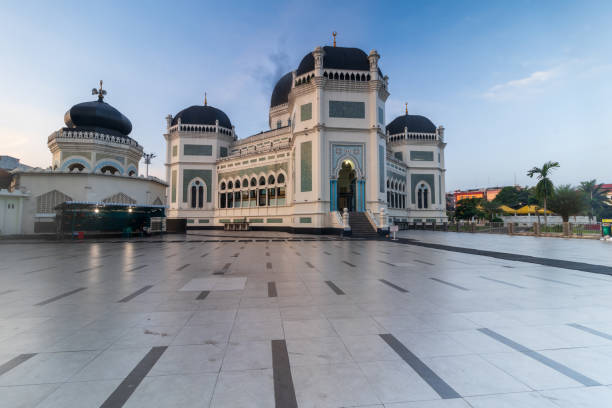 Free picture: Grand mosque of Medan or Masjid Raya Al-Mashun, a white ...